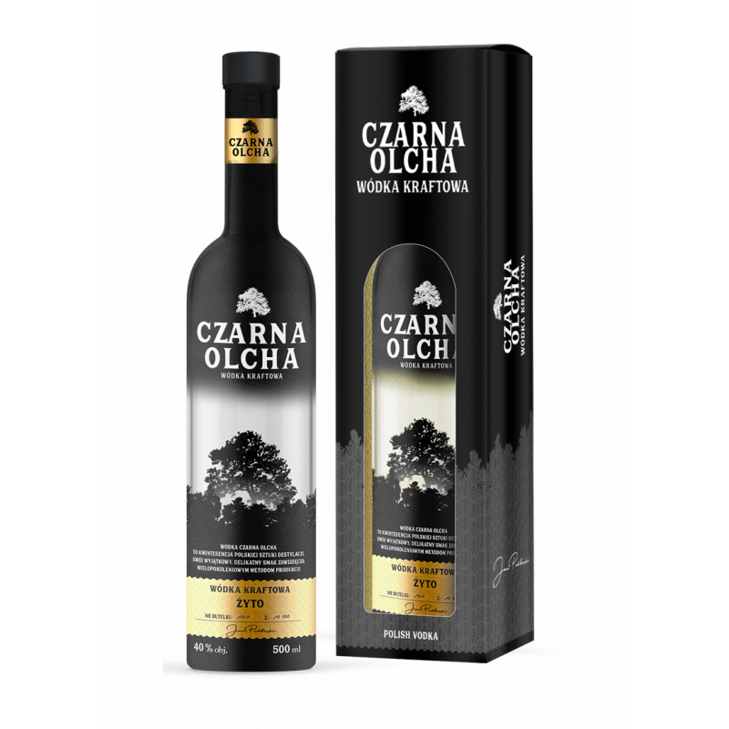 CZARNA OLCHA WÓDKA KRAFTOWA ŻYTO 0,5L + KARTONIK